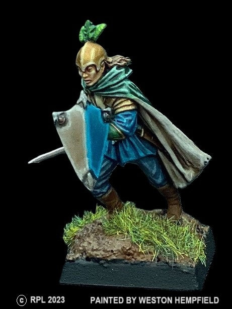 50-9012: Elf Swordsman Advancing, In Scale Armor, Plumed Helm – Ral ...