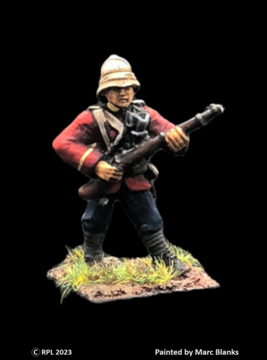 59-2001: Victorian British Riflemen At Ready, Facing Forward, Rifle Ra ...