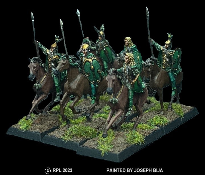98-2862: Thunderbolt Elf Noble Cavalry with Spears [6] – Ral Partha Legacy