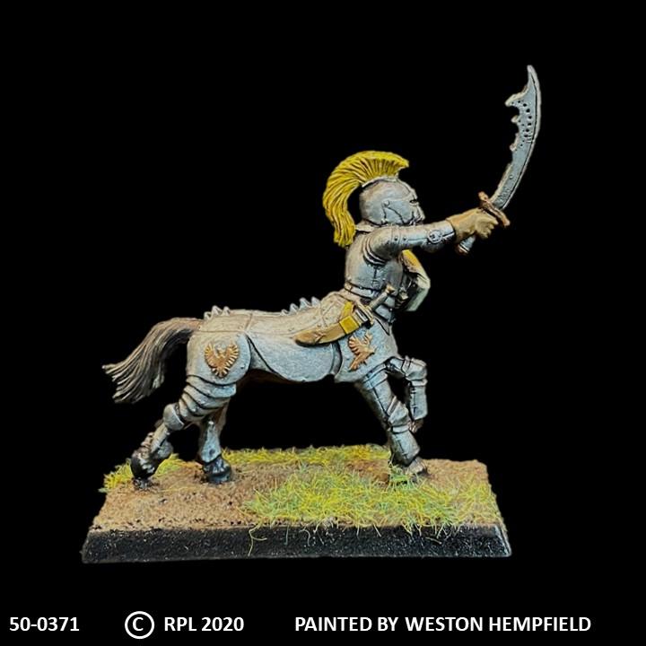 50-0371: Heavily Armored Centaur with Sword and Shield – Ral Partha Legacy